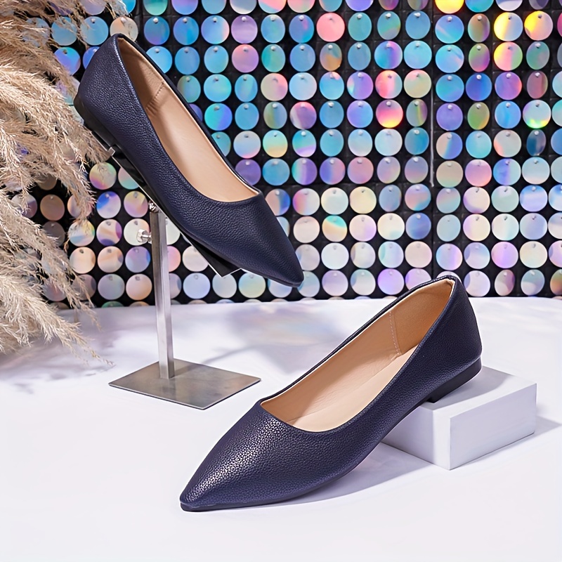 Solid Color Flat Shoes Women s Pointed Toe Soft Sole Slip - Temu Australia