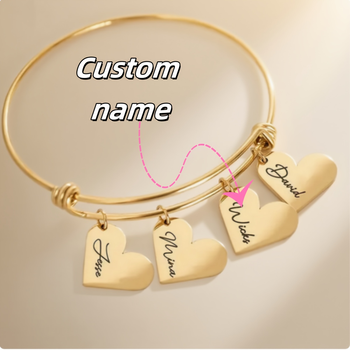 personalized bracelet sold on Temu United States