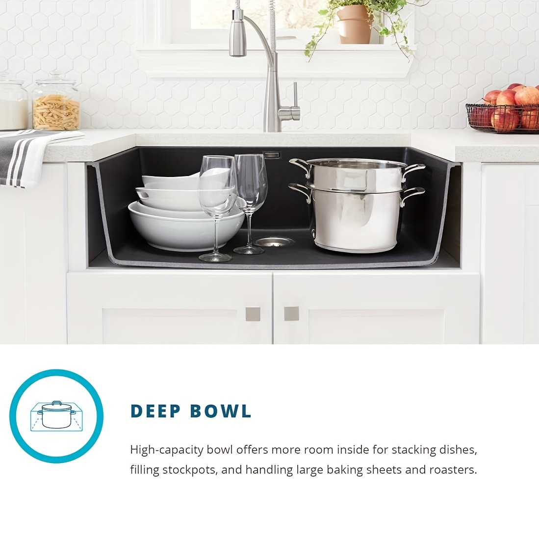 Quartz Matte Black Single Bowl Undermount Kitchen Sink - Temu