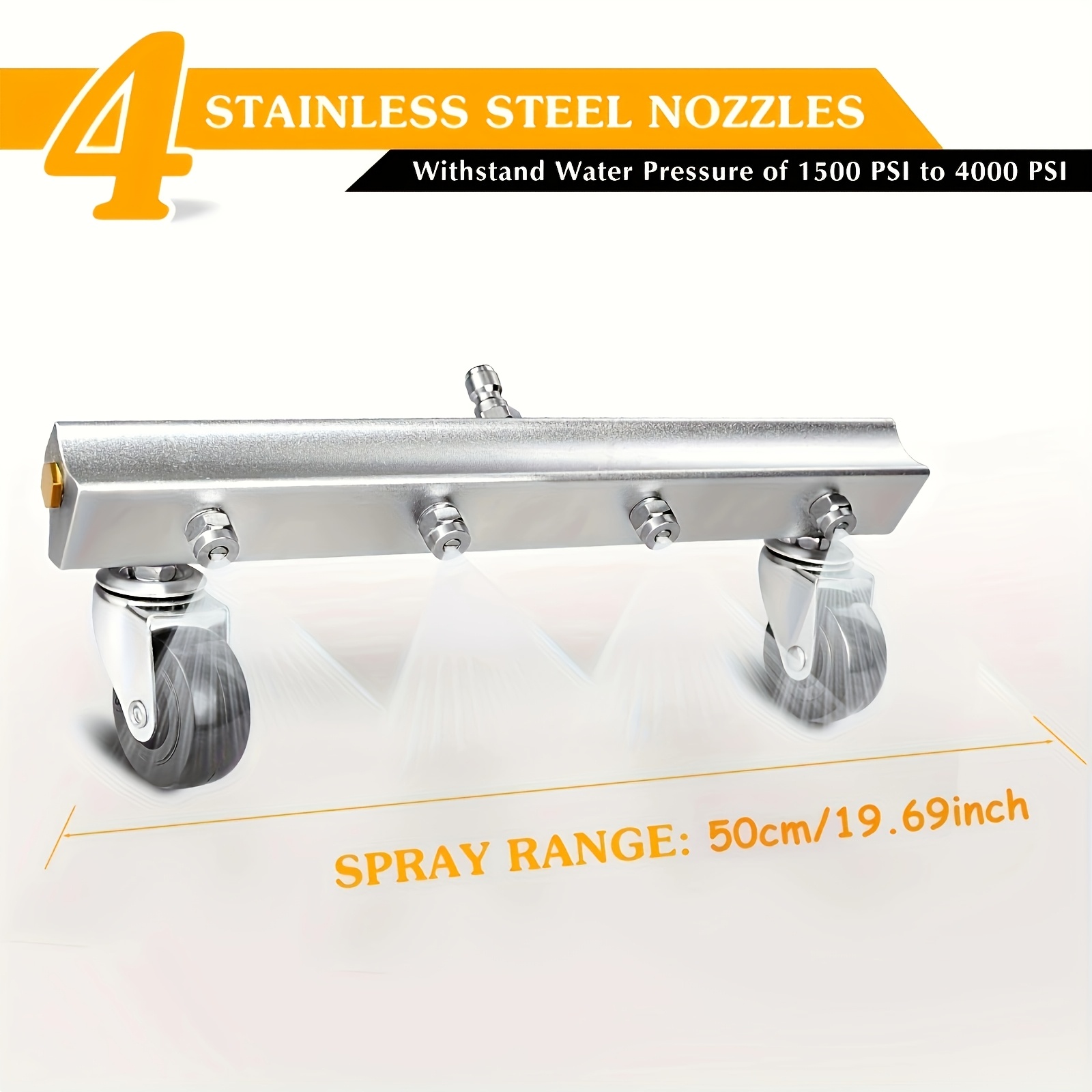 Stainless Steel High Pressure Washer Broom Water - Temu