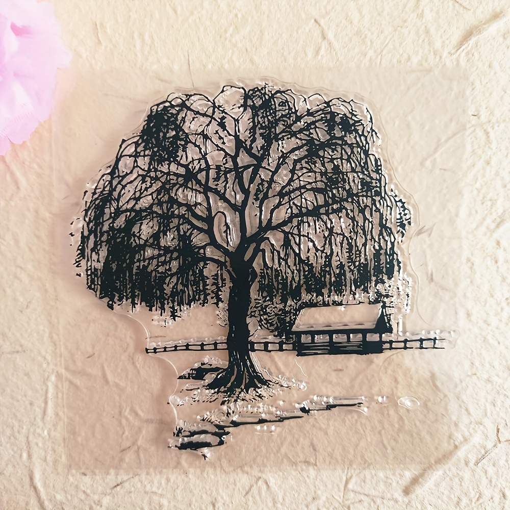tree themed clear silicone stamp diy scrapbooking card - Temu