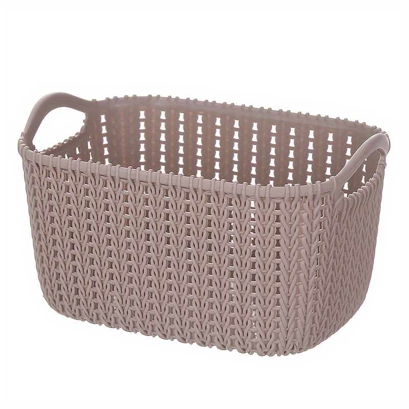 Imitation Rattan Storage Basket Desktop Snack Basket - Temu Australia