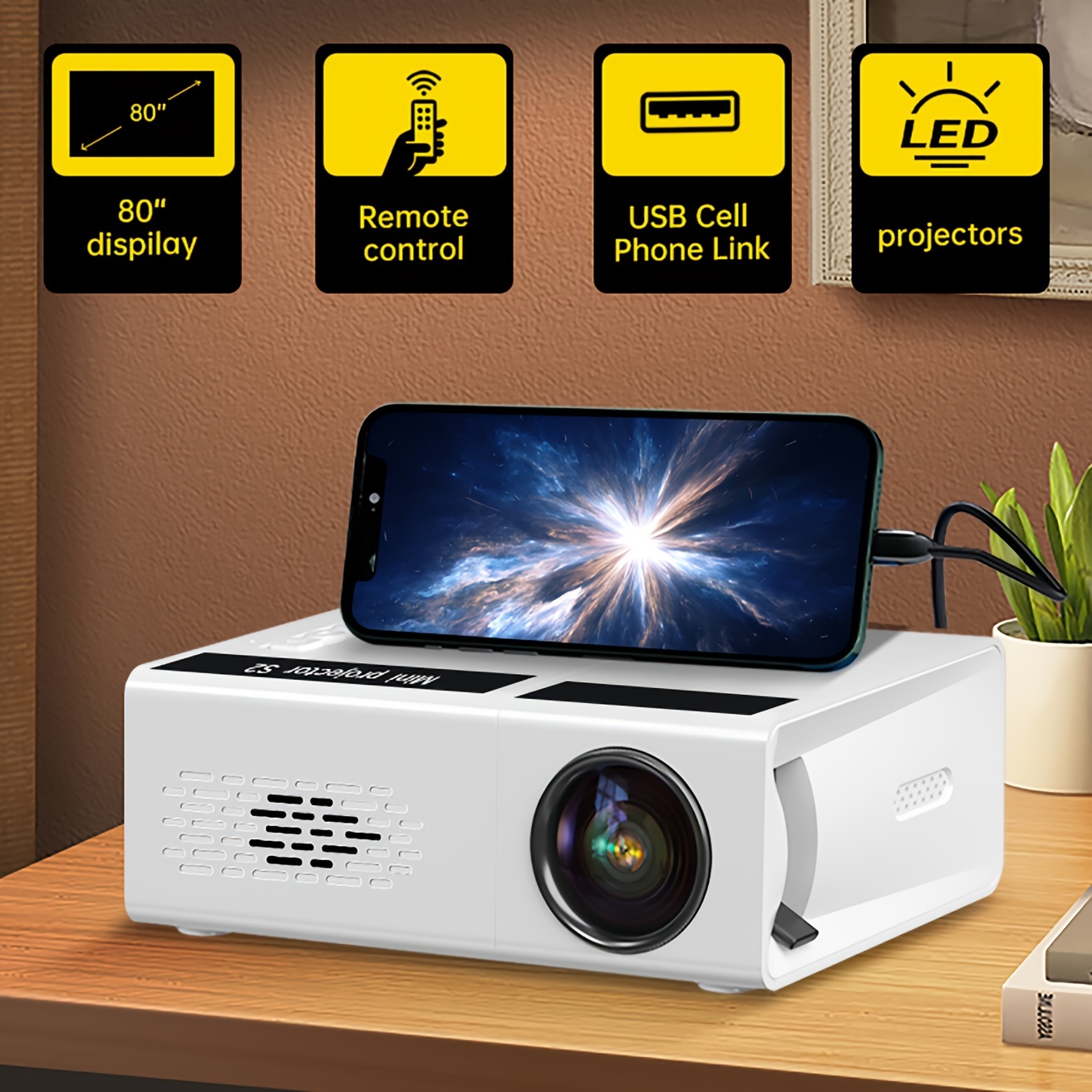 Projector Easy Carry Outdoors Suitable Office/ Computer - Temu Canada