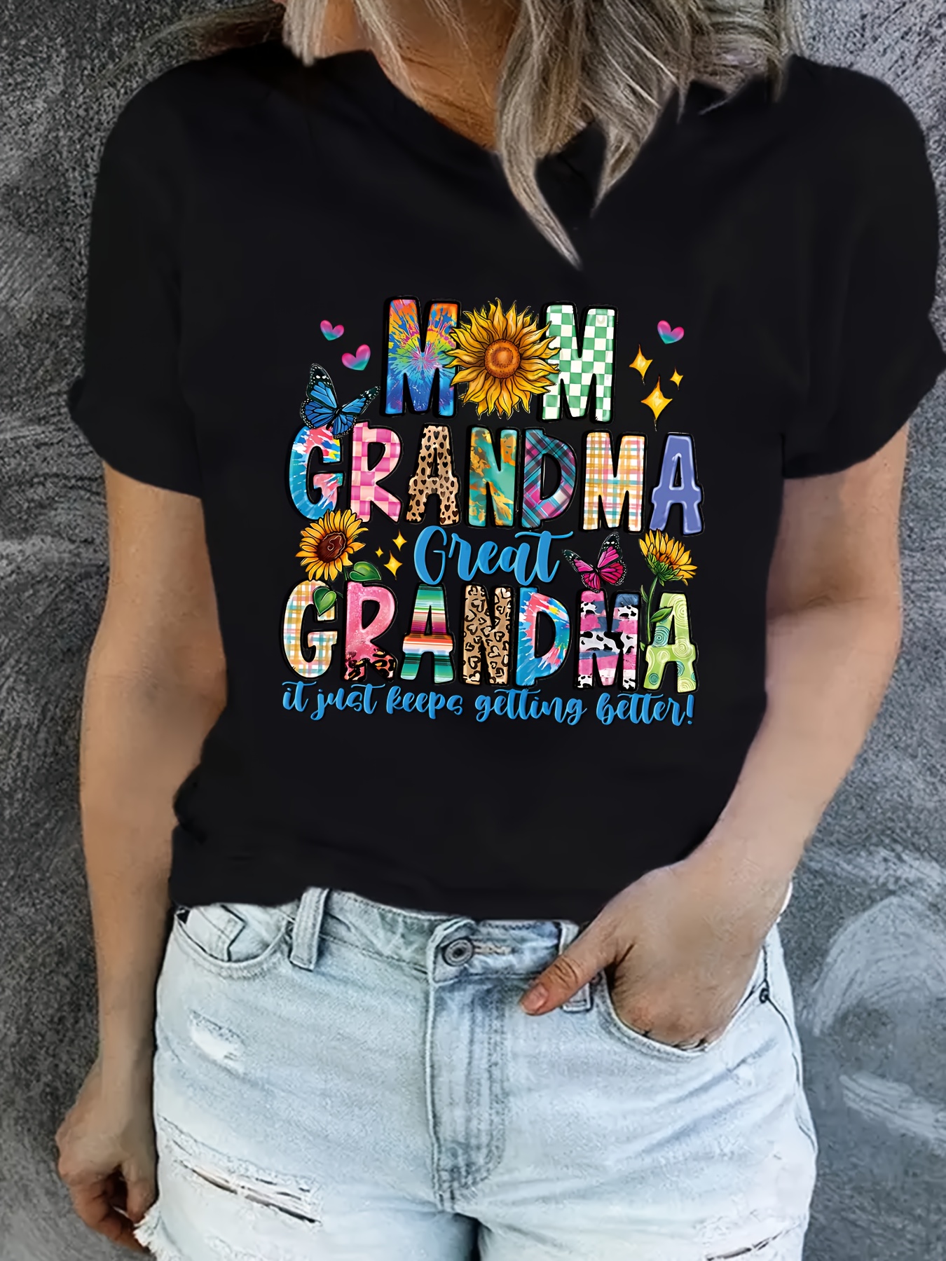 Camiseta Estampado Letras Manga Corta Cuello Redondo Top - Temu Mexico