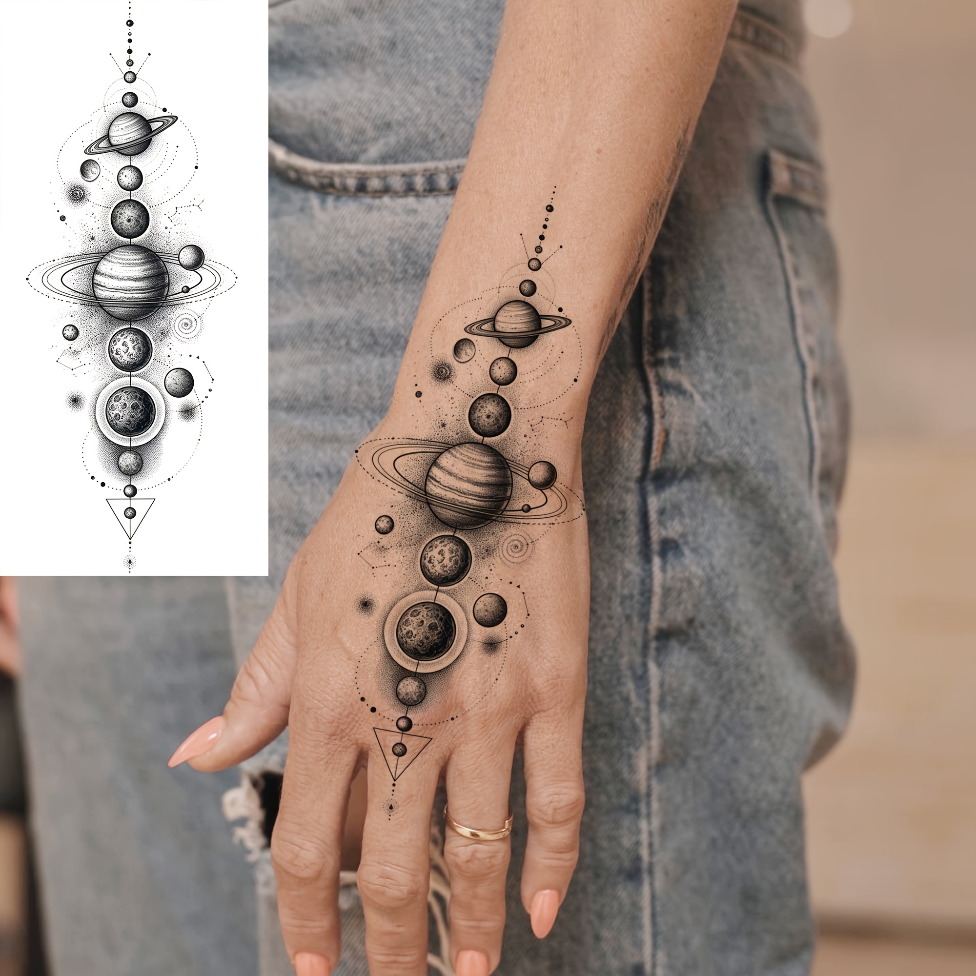 Solar System Half Sleeve Tattoo