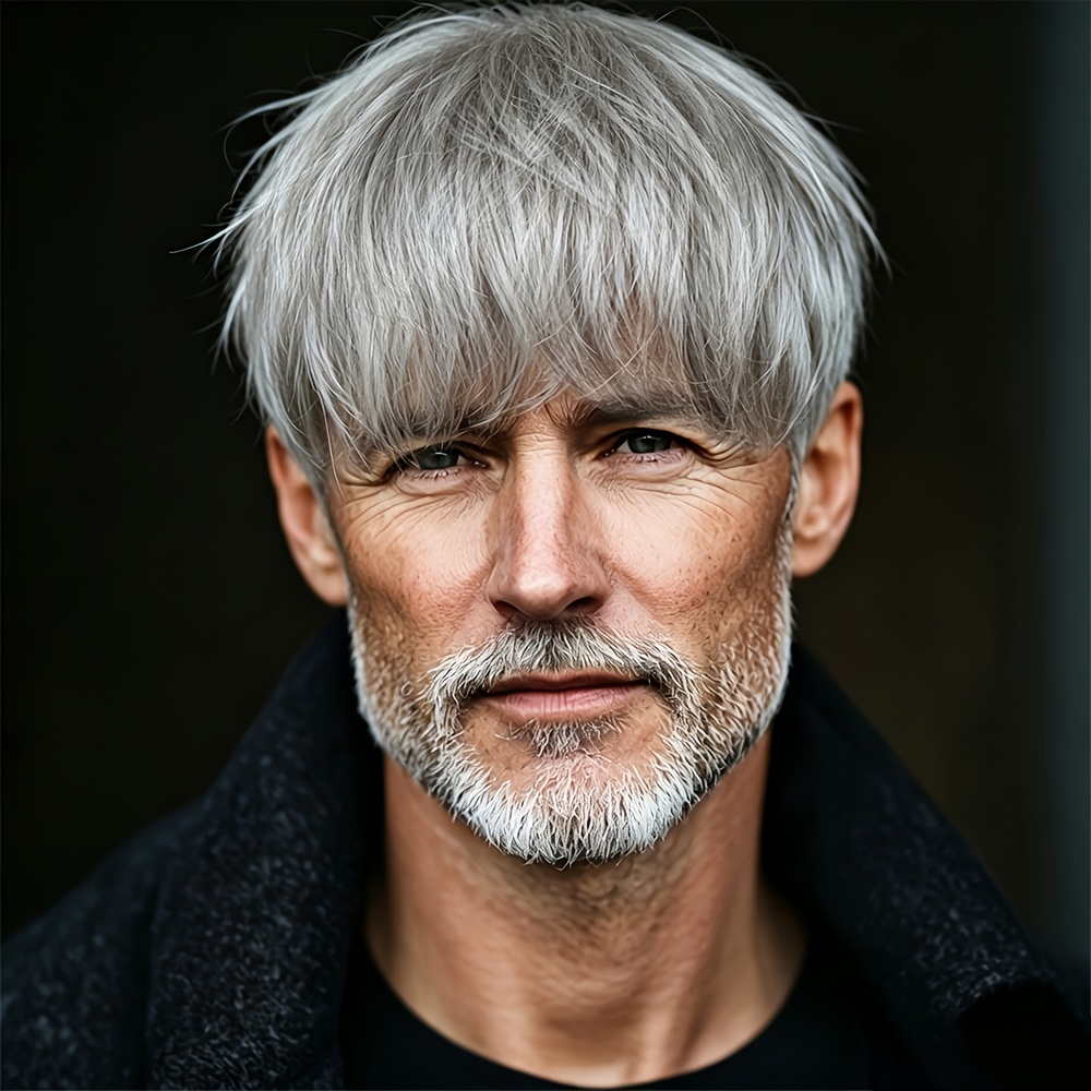 grey wigs for men sold on Temu United States
