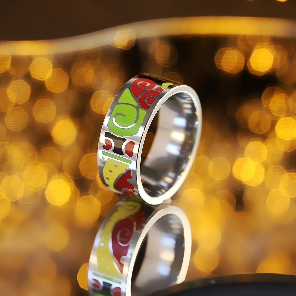 Modischer Minimalistischer Breiter Edelstahlring Graffiti - Temu Germany