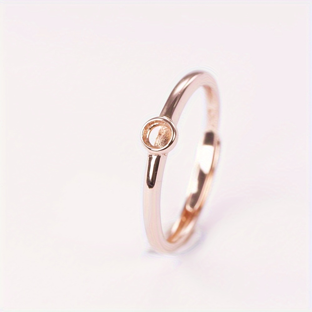S925 Sterling Silver Simple Bezel Ring Setting Diy Handmade - Temu ...