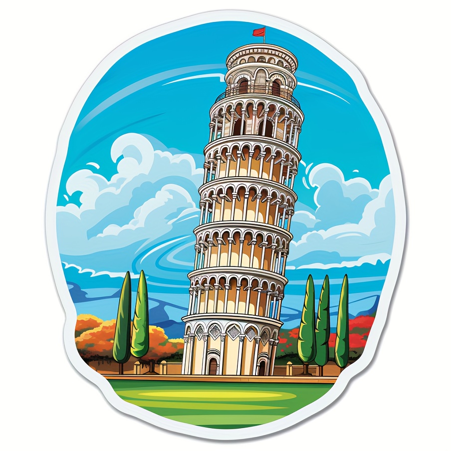 Leaning Tower Pisa Decals 4 in 1 High transparency Double - Temu