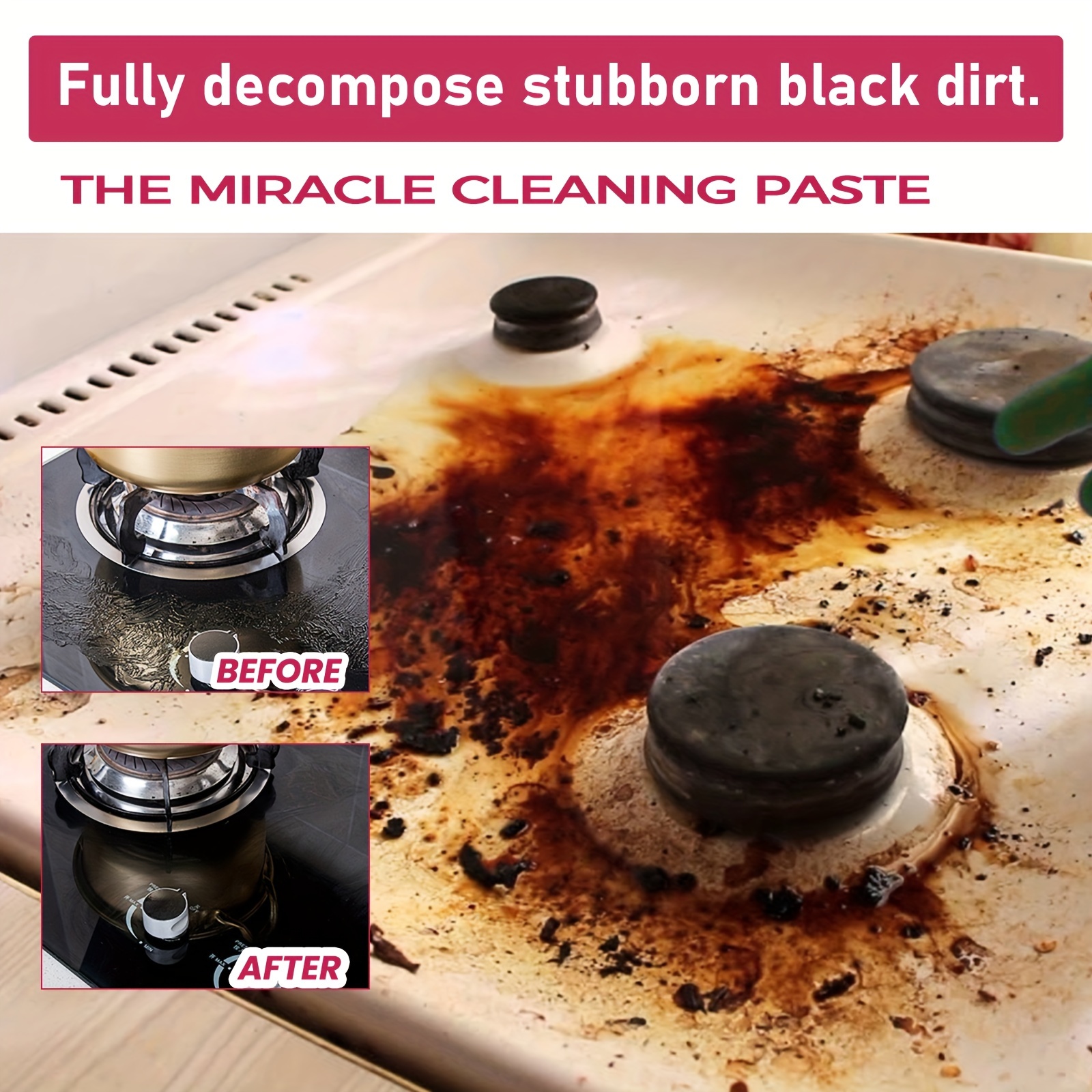 kitchen cleaning paste removes grease stains - Temu