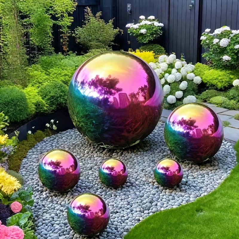 Art Deco Stainless Steel Gazing Balls Reflective Polished - Temu