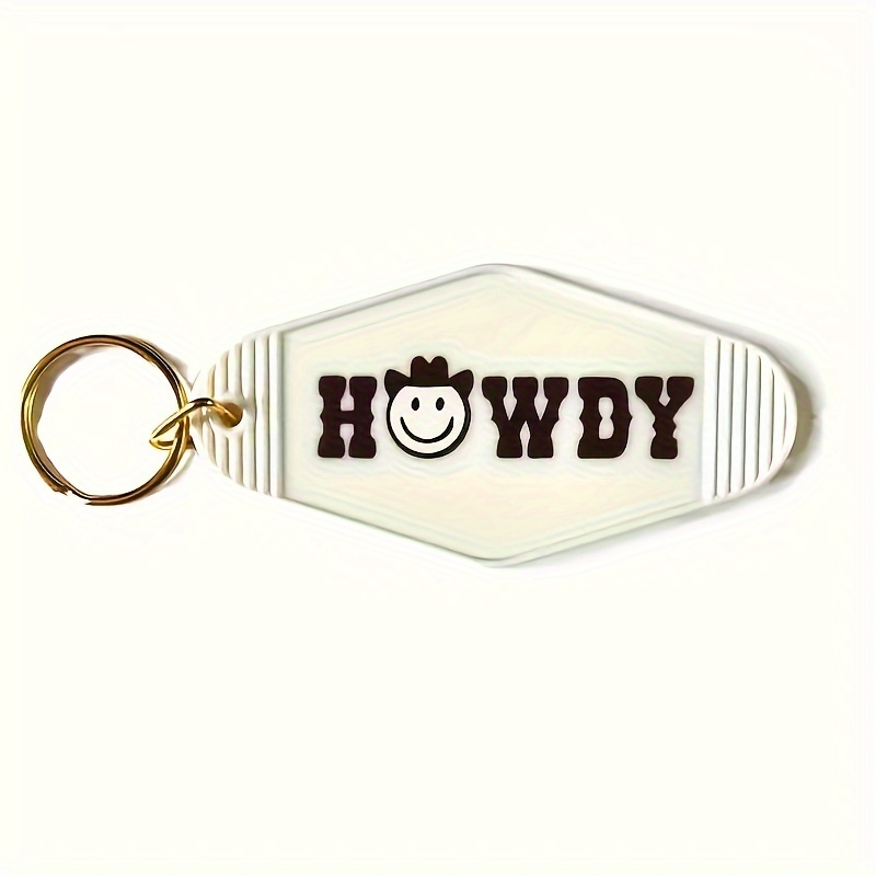 Smile Face Howdy Hotel Motel Keychain Cute Acrylic Key Tags - Temu ...