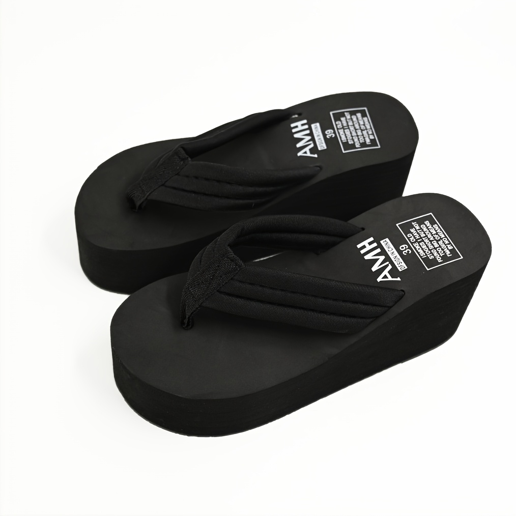 black platform sandals sold on Temu United States