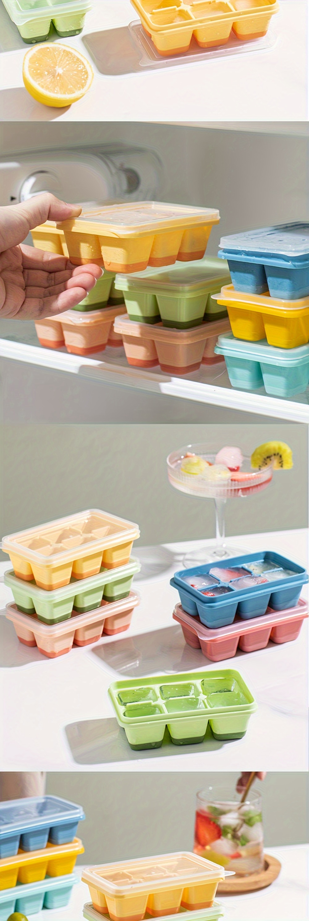 Pfoa Free Plastic Ice Pop Molds - 3 Pack Food Grade Silicone Ice Cube ...