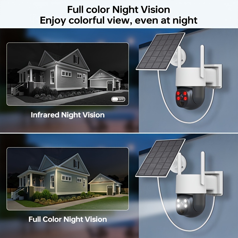 Solar Powered Wireless Outdoor Security Camera 4mp Hd Full - Temu New ...
