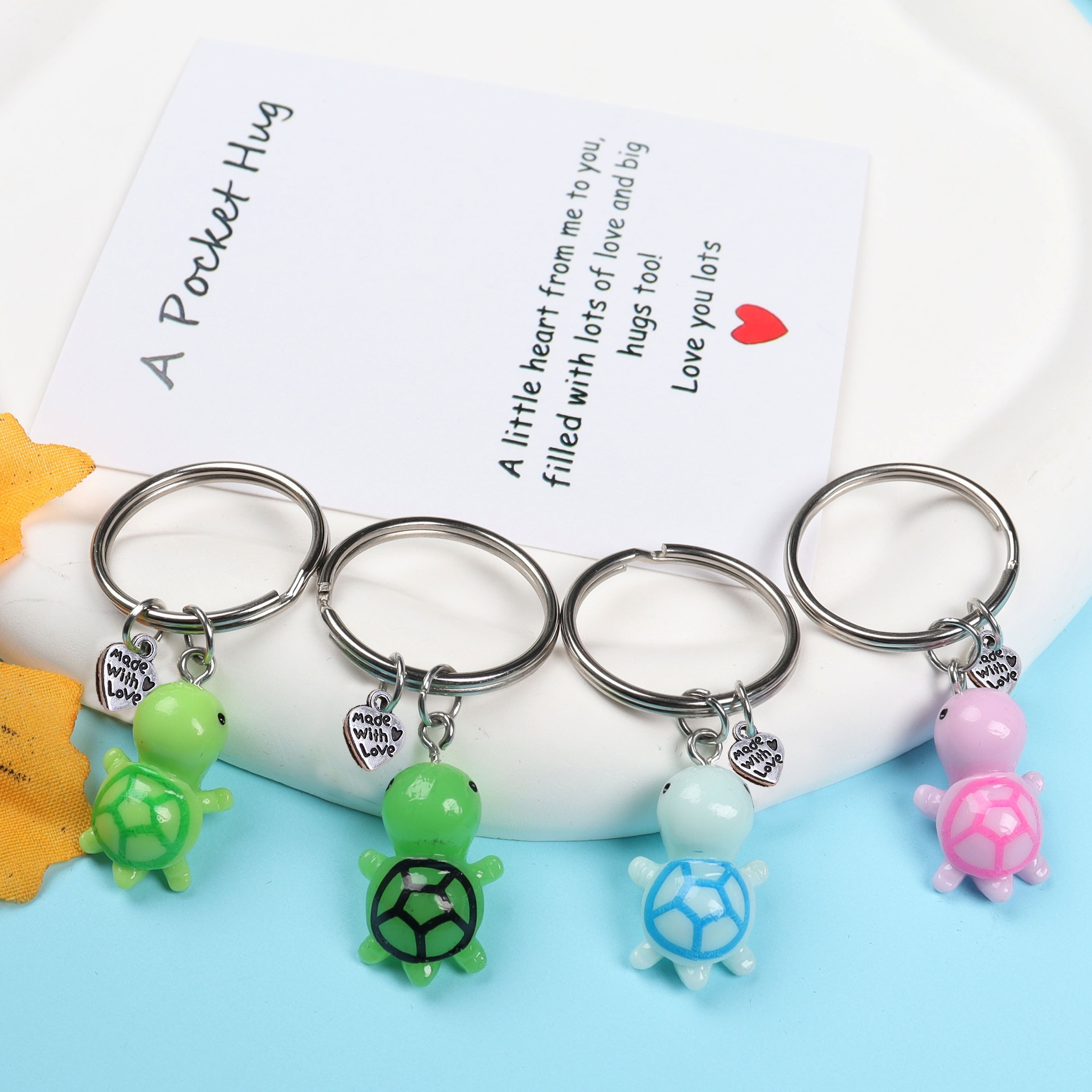 Mini Turtle Pocket Hug Keychain Cute Resin Animal Key Chain - Temu ...