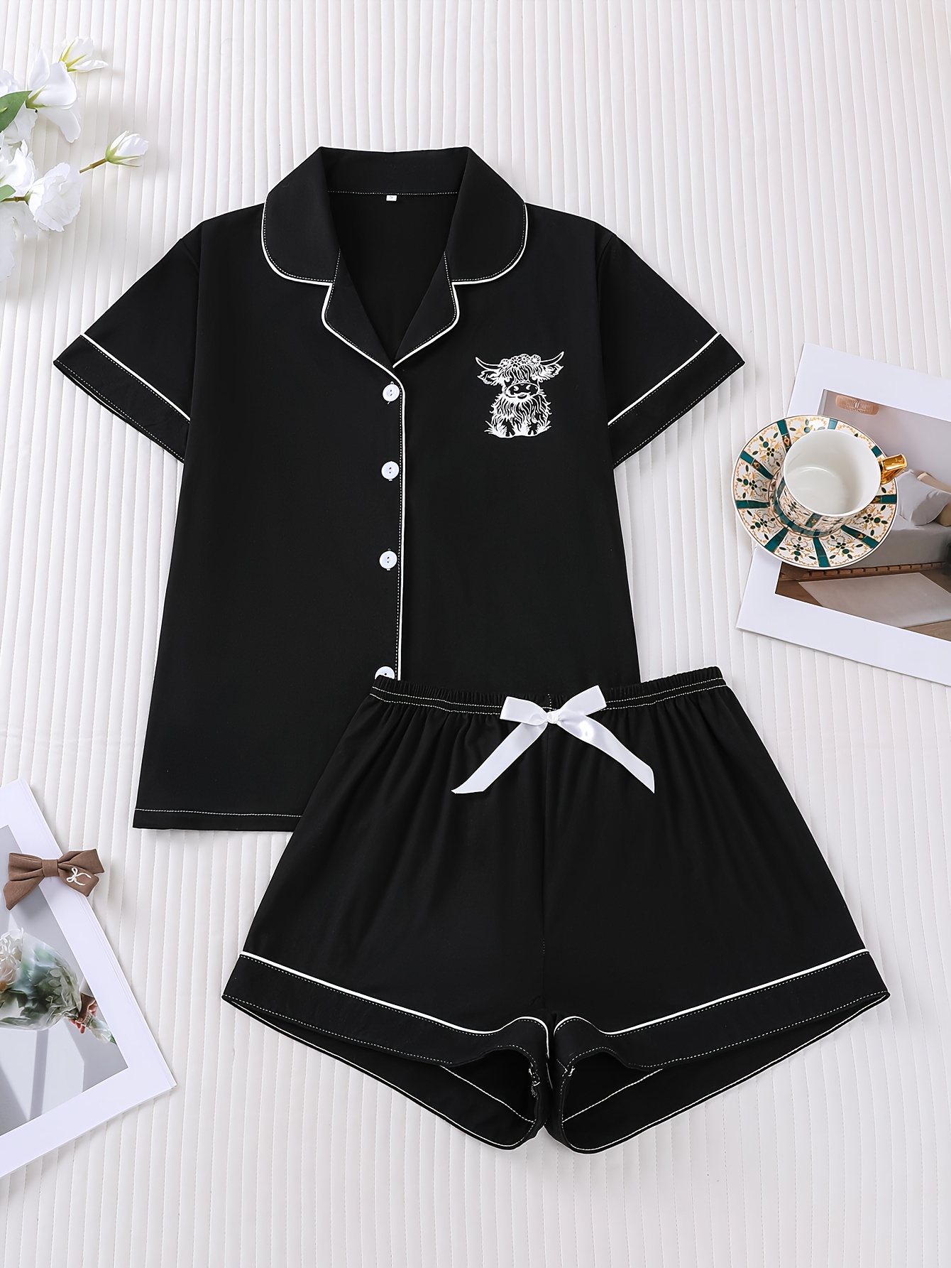 cow print pajamas sold on Temu United States