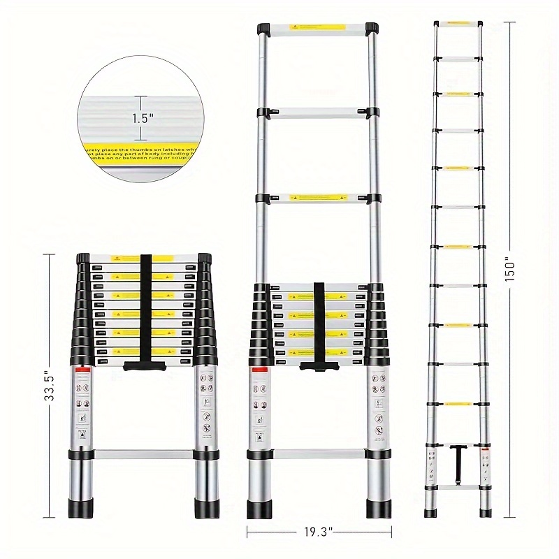 Telescoping Ladder Telescopic Extension Ladder Aluminum - Temu