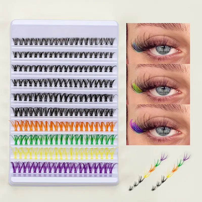 Kit Extensiones Pestañas 200 Piezas Colores Mixtos 7 Estilos Temu Mexico