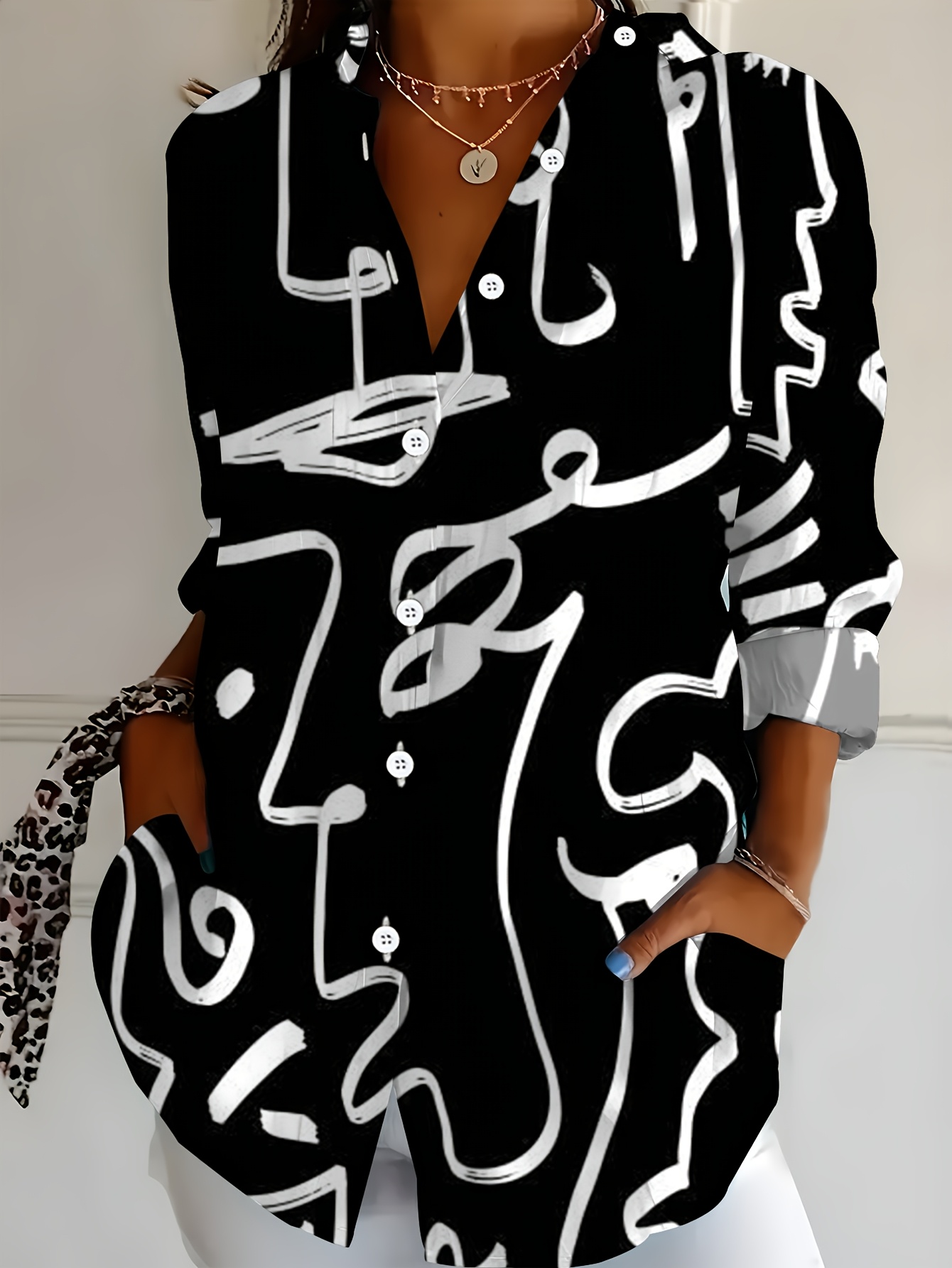 abstract blouse sold on Temu United States