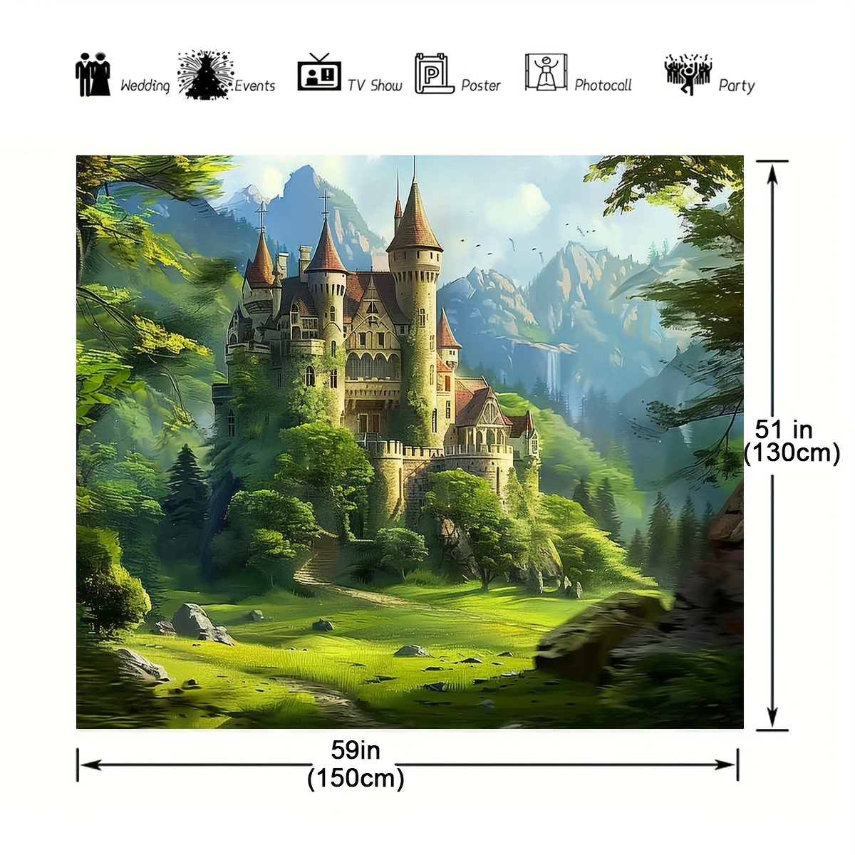 Magic Forest Vintage Medieval Castle Background Fairytale - Temu