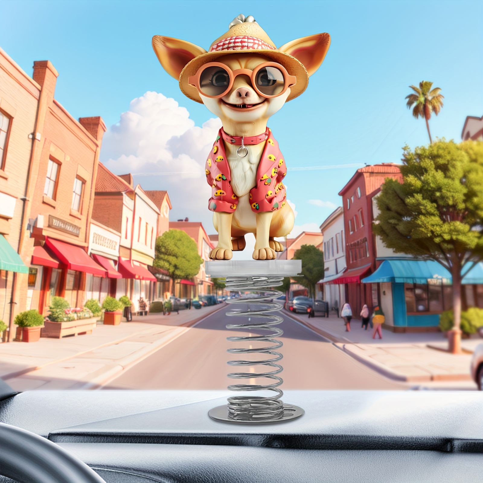 Driving Dog Hat Glasses 2d Acrylic Car Ornament - Temu