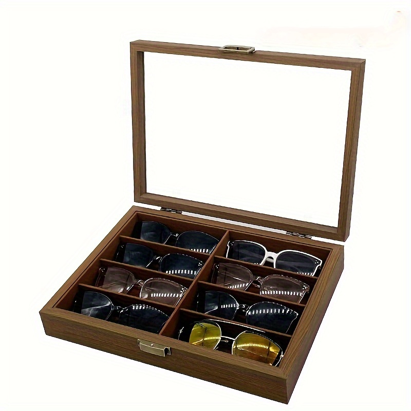 8 bit Glasses Storage Box Black Walnut Wooden Sunglasses Box - Temu Canada
