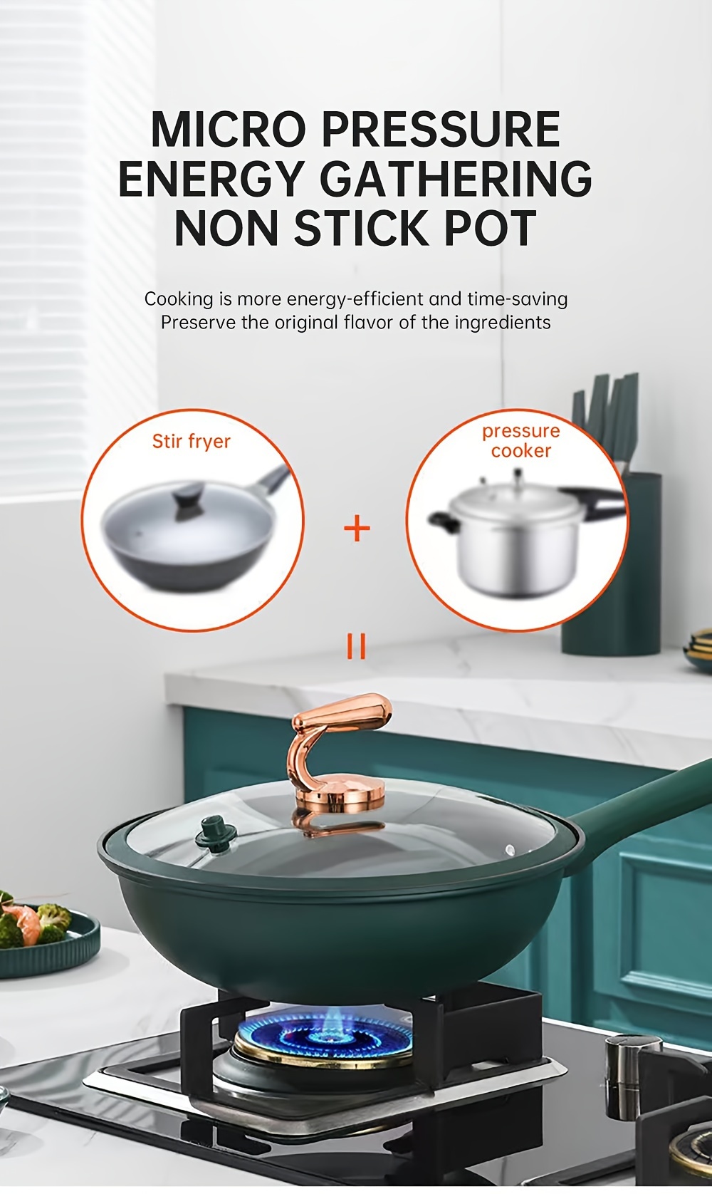 Panela De Chef Em Aço Inoxidável Com Tampa De Micro pressão - Temu