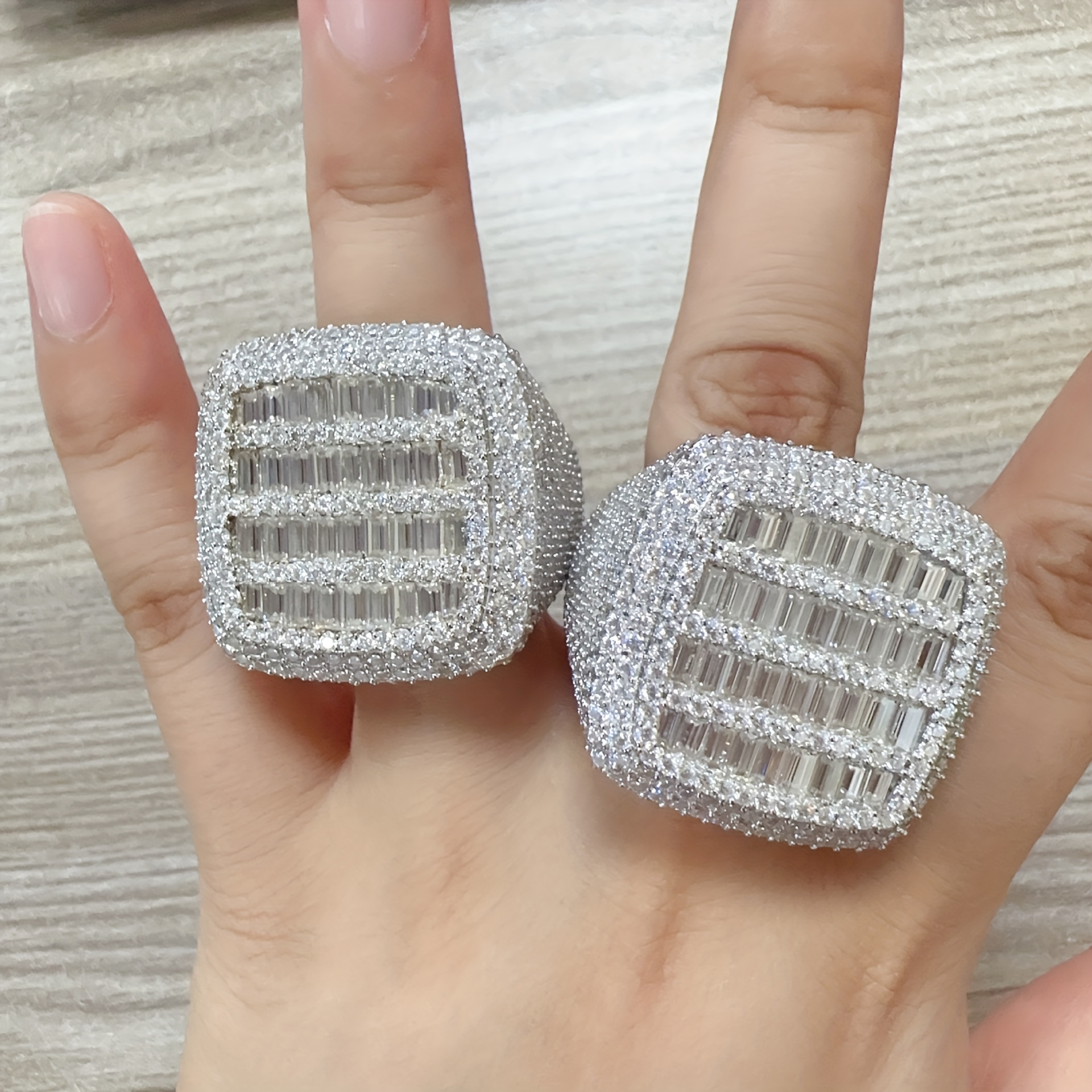 new bully luxury s925 silvery full set zirconia bully ring - Temu
