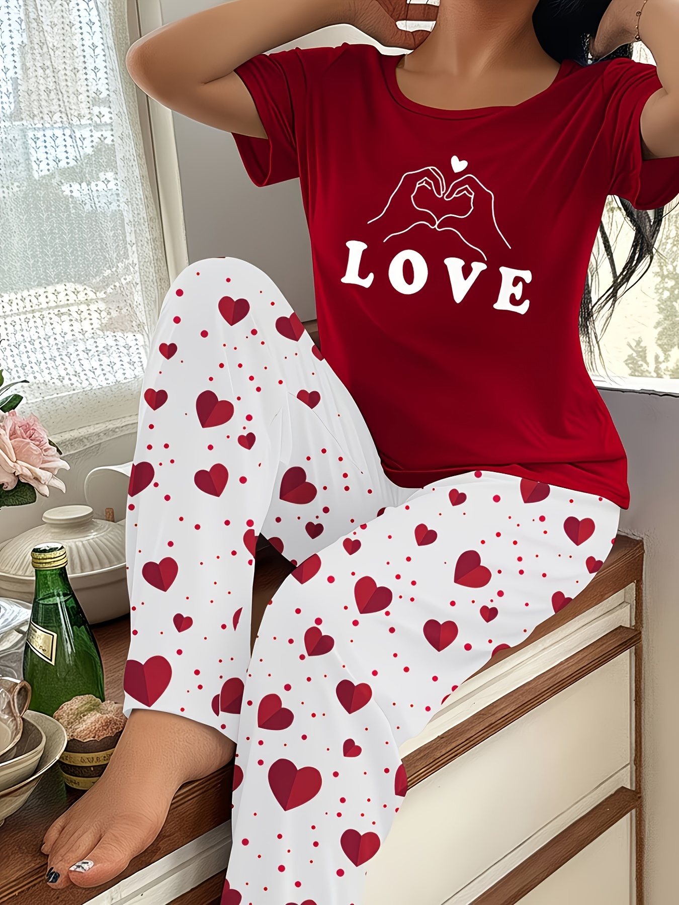 heart pajamas sold on Temu United States