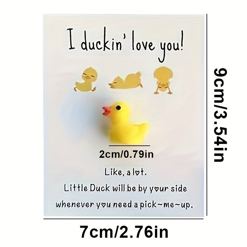 Ducking Love Pocket Duck Hug Cheer Card Mini Resin Duck - Temu