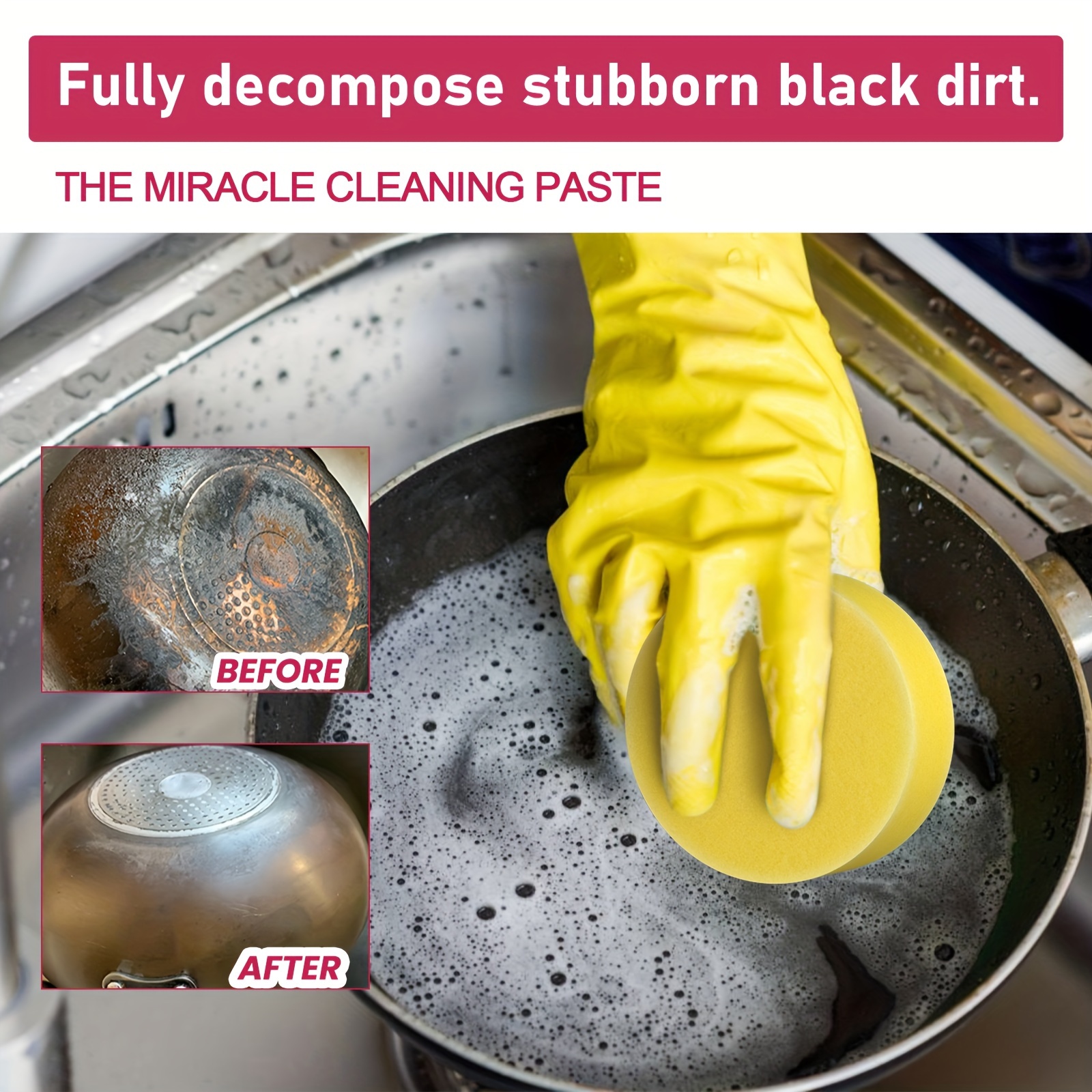 kitchen cleaning paste removes grease stains - Temu