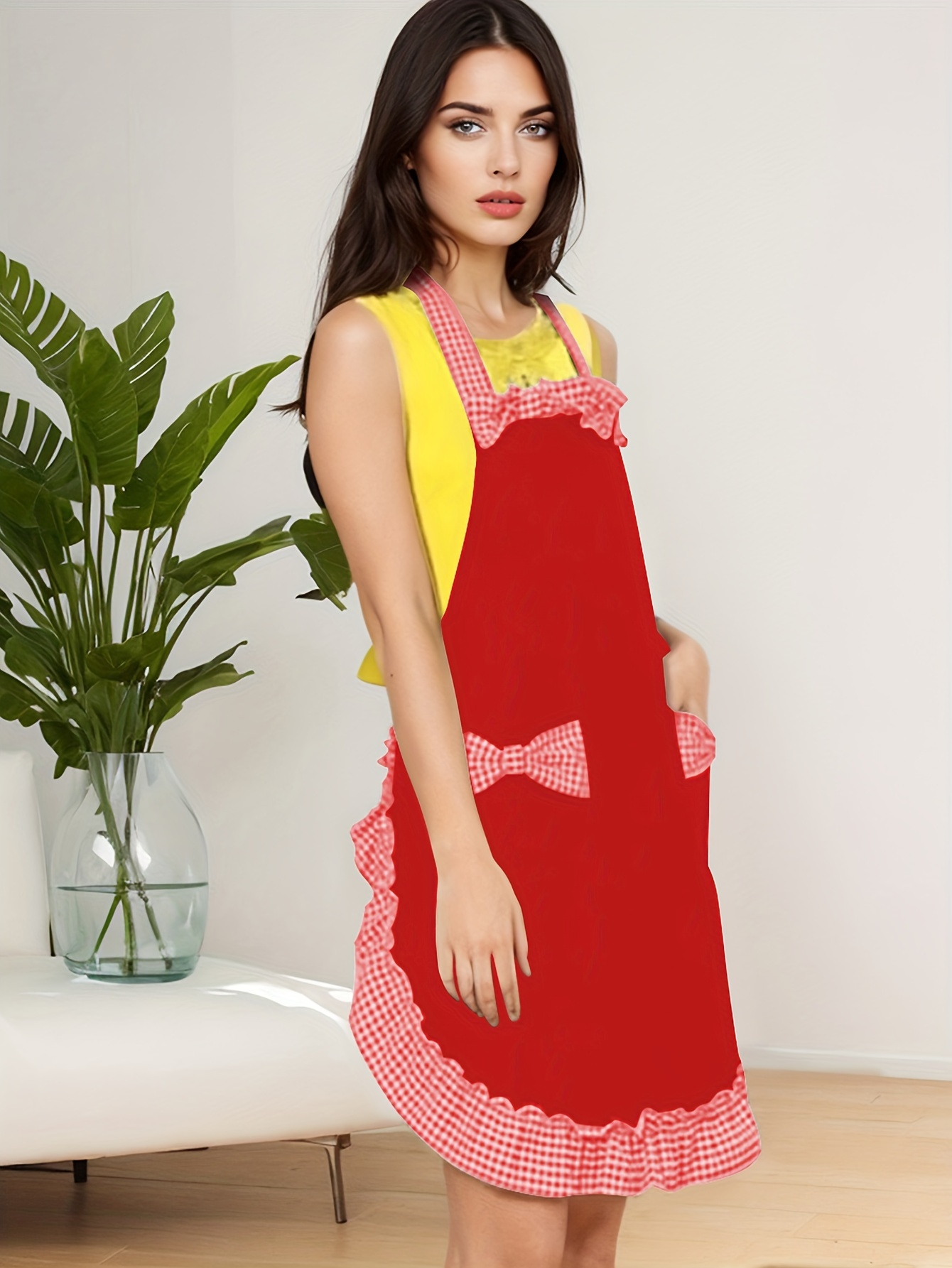 Women Lace Apron Terylene Cotton Cute Style Home Housework - Temu ...