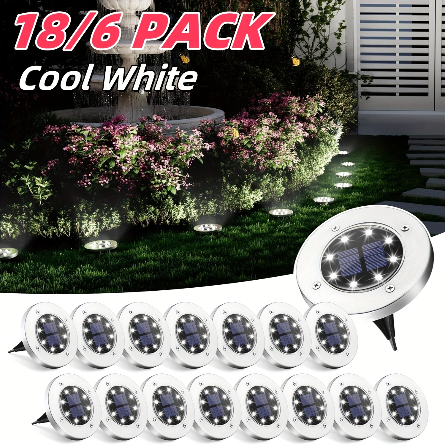 solar lights outdoor sold on Temu United States