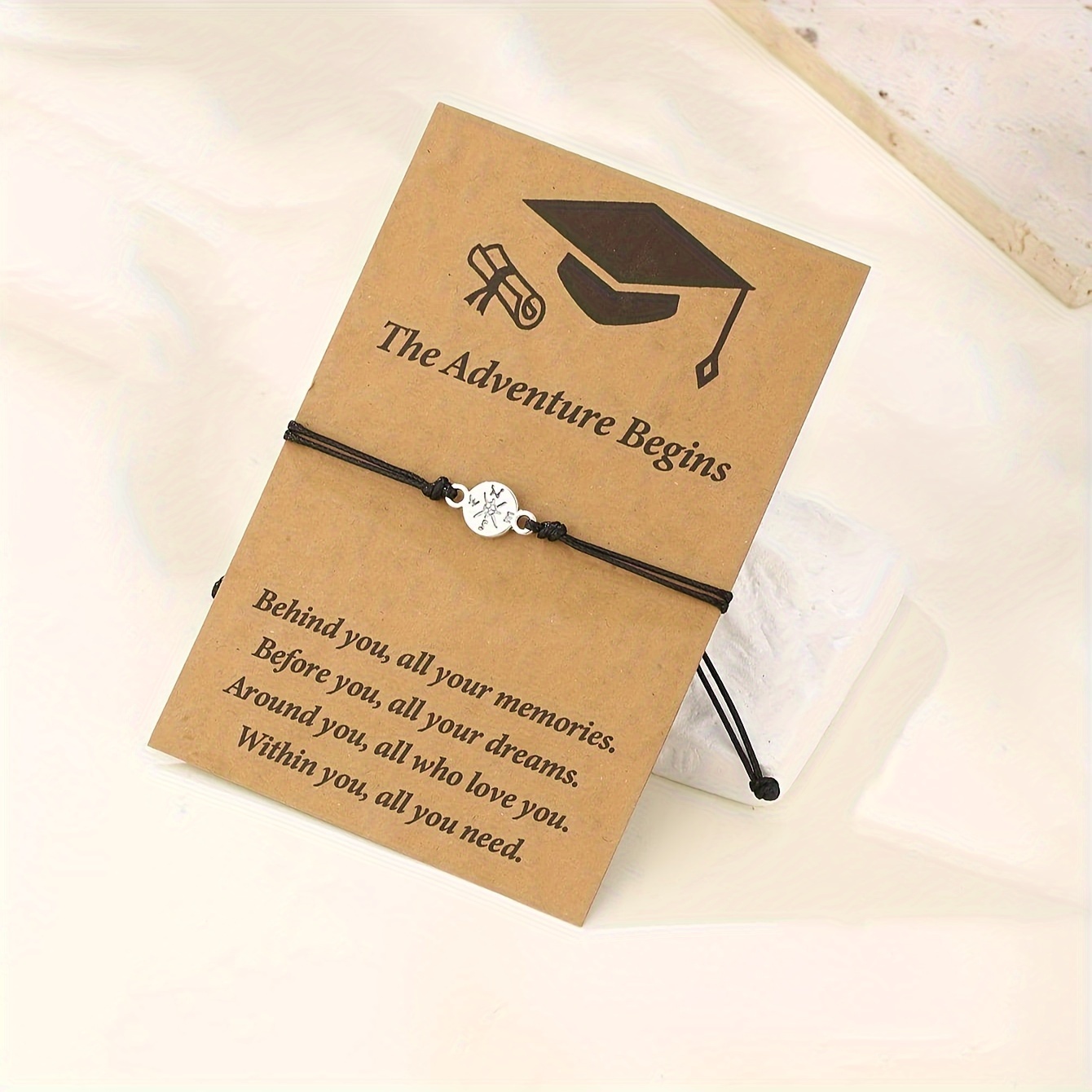 Graduation Season Compass Style Bracelet Braided Card - Temu Australia