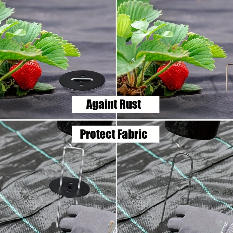 60-piece U-shaped Garden Staple Shims - Durable Plastic, 5-hole Flat ...