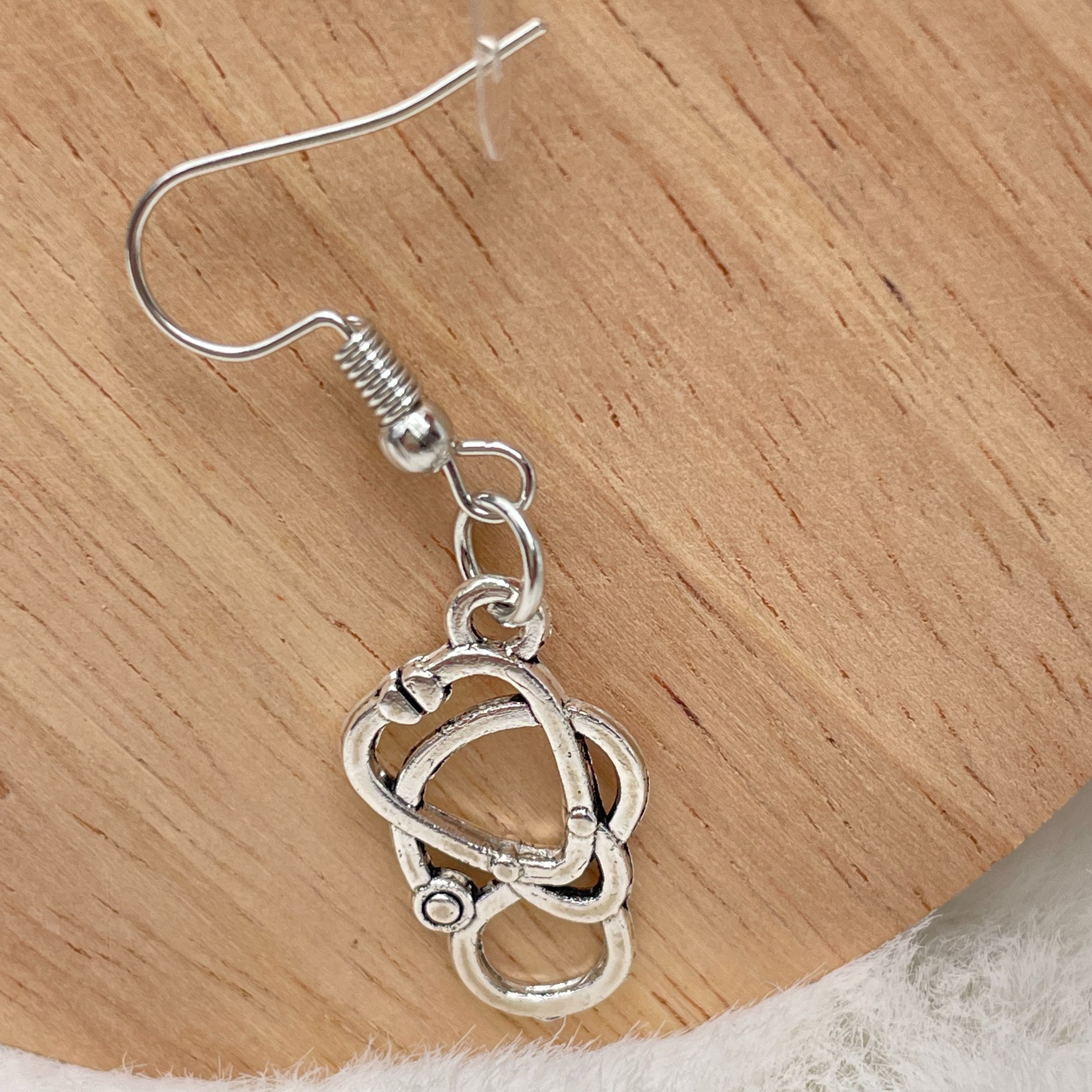 stethoscope heart shape dangle earrings men fashion retro - Temu New ...