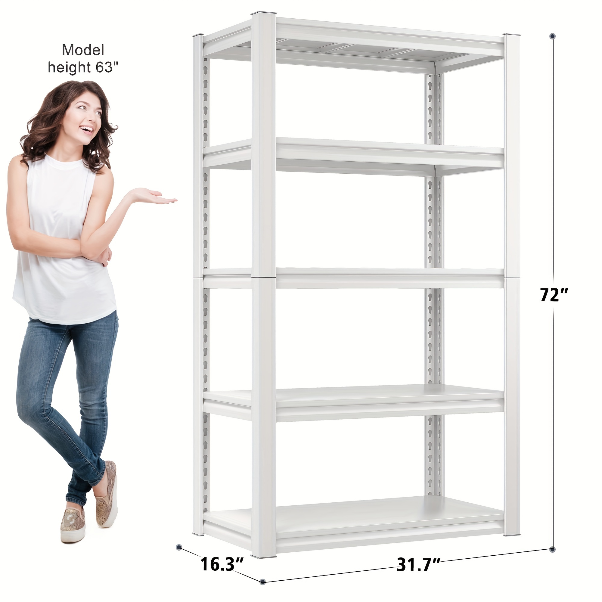White heavy duty shelving store