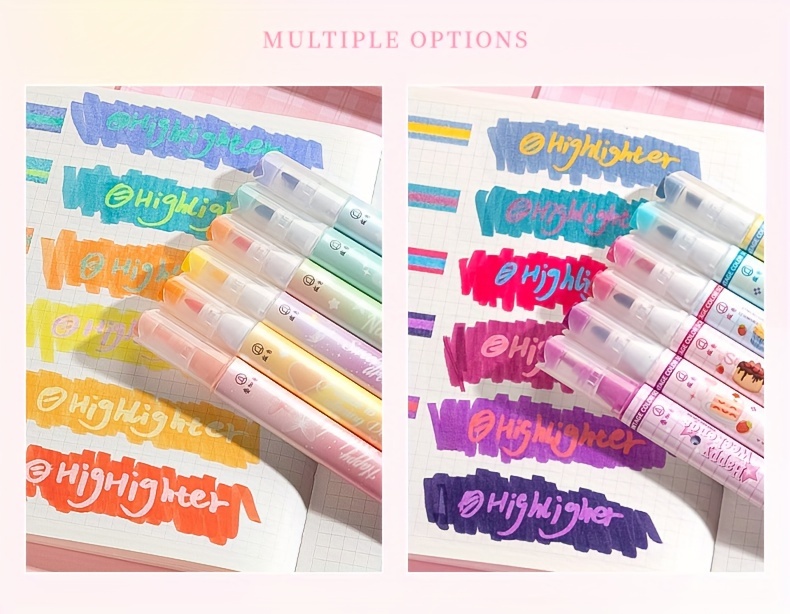 6, Doppelspitzen-mehrfarben-textmarker, Textmarker, 12-farben ...