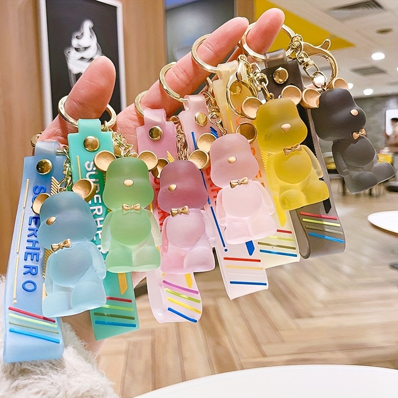Cute Cartoon Resin Bear Car Keychain Bag Backpack Wallet - Temu New Zealand