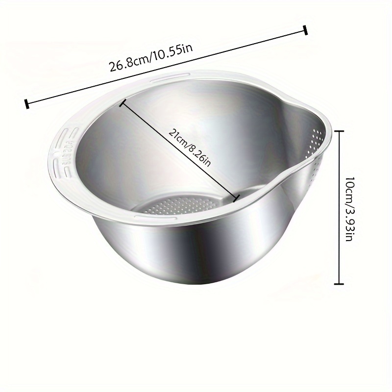 Versatile Stainless Steel 4 in 1 Rice Washer Strainer Bowl - Temu