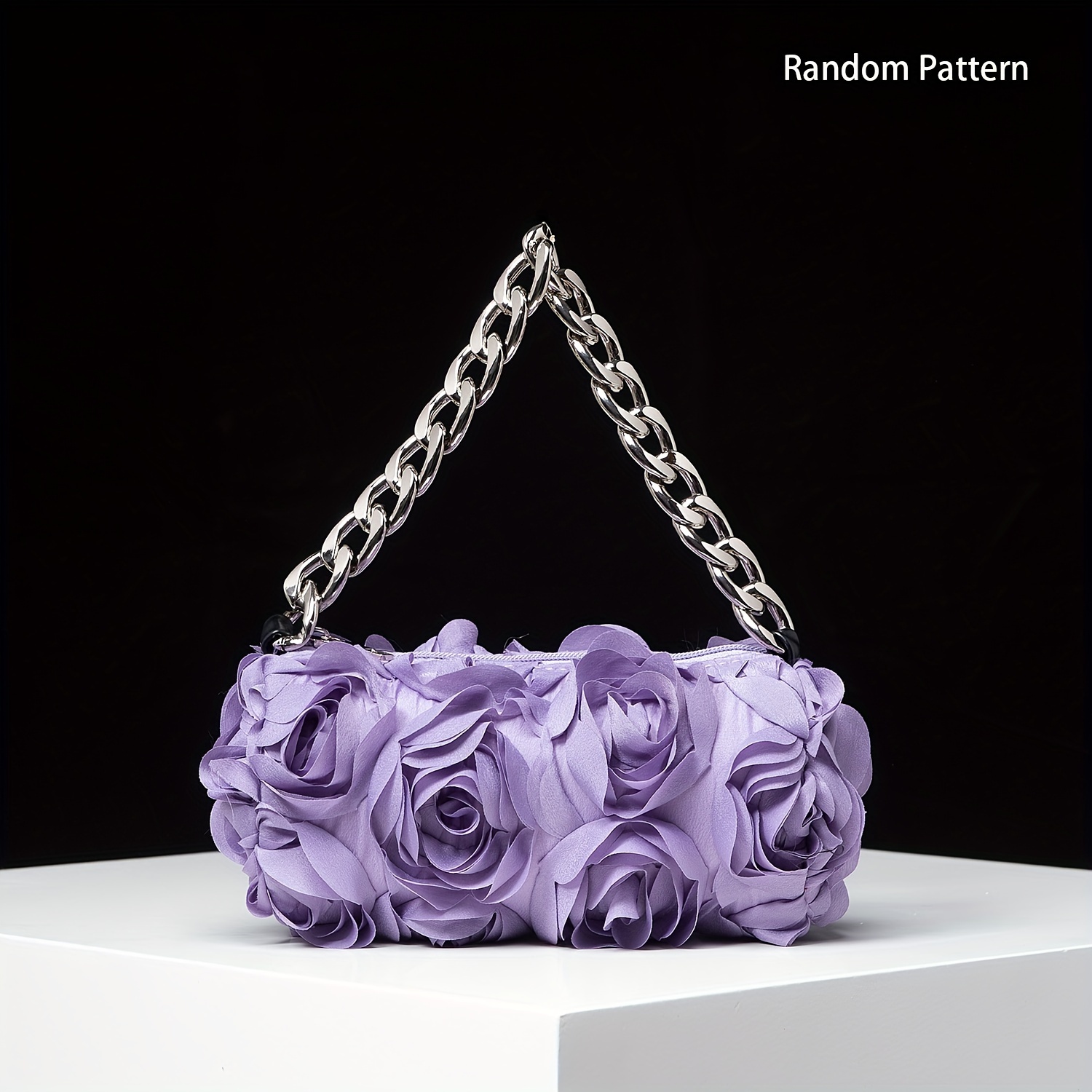 Elegant Rose Pattern Evening Bag Chain Handbag Wedding - Temu Portugal