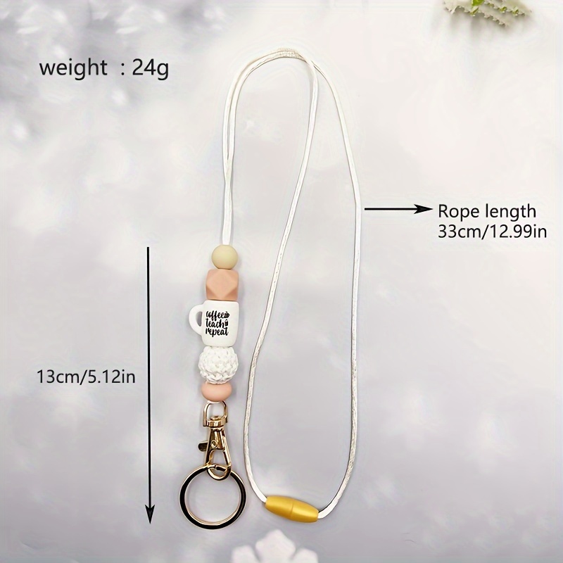 teacher appreciation day gift silicone beaded keychain - Temu