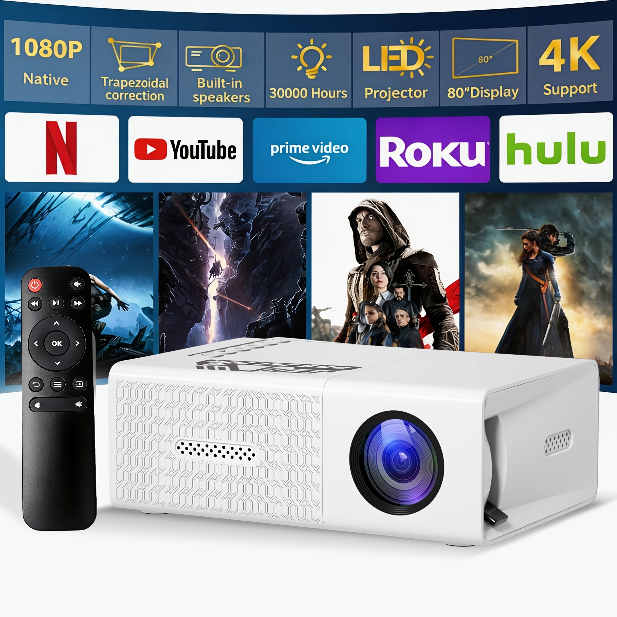 movie projectors sold on Temu United States