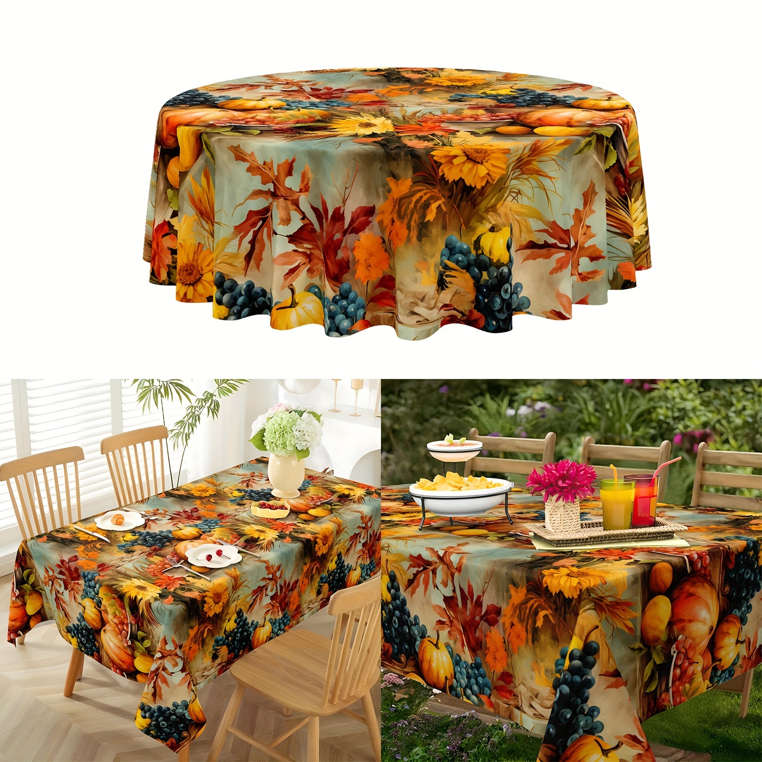 thanksgiving tablecloth sold on Temu United States