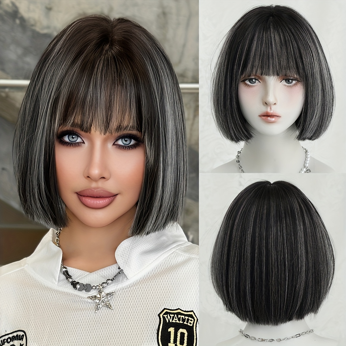 short wigs for white women sold on Temu Republic of Korea