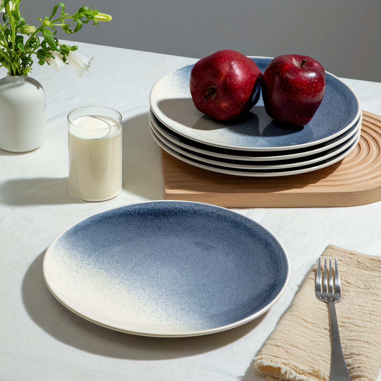 Large Dinner Plates Set Stoneware Plate Gradient Reactive - Temu