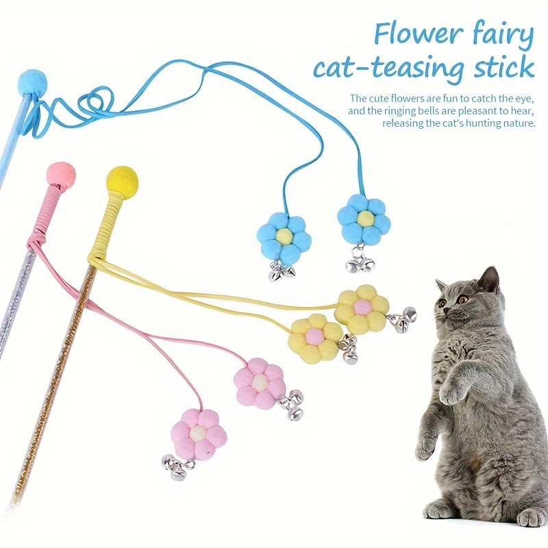 Interactive Cat Toys Plush Feathers Glittery Handles Pet Fun - Temu Ireland