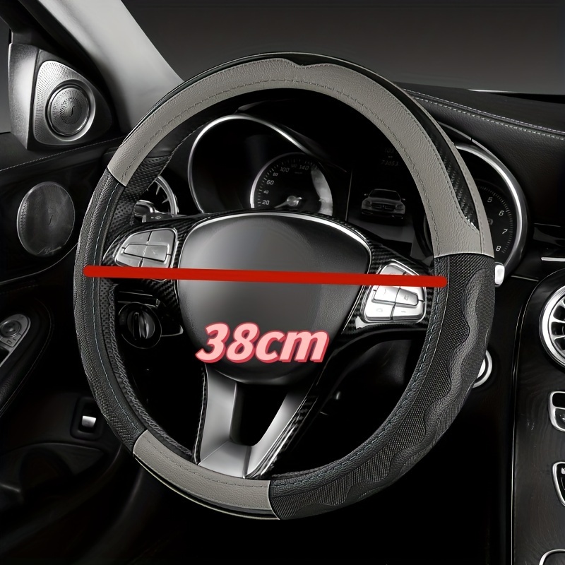 Luxury Pu Leather Car Steering Wheel Cover - Temu