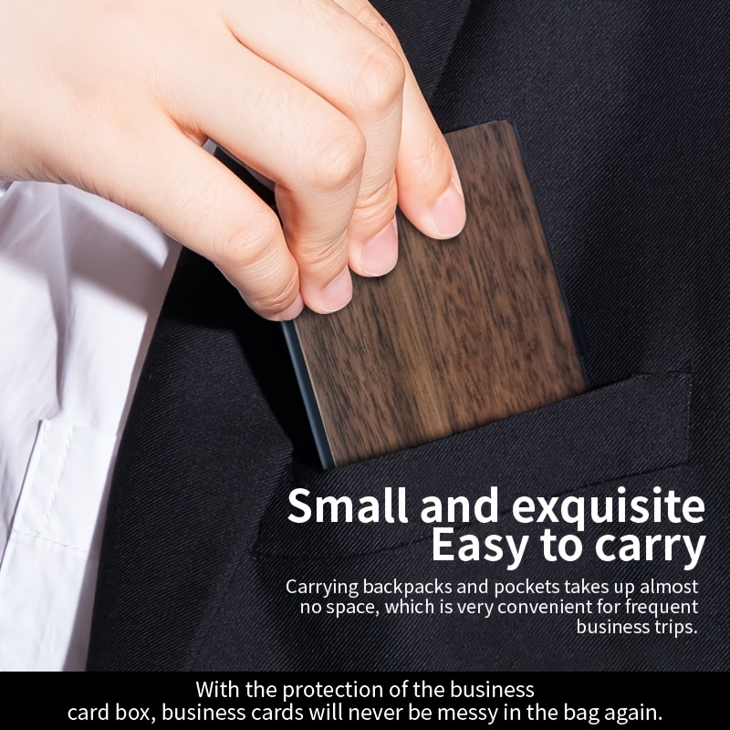 Customized Business Card Box Exquisite High grade Walnut - Temu New Zealand